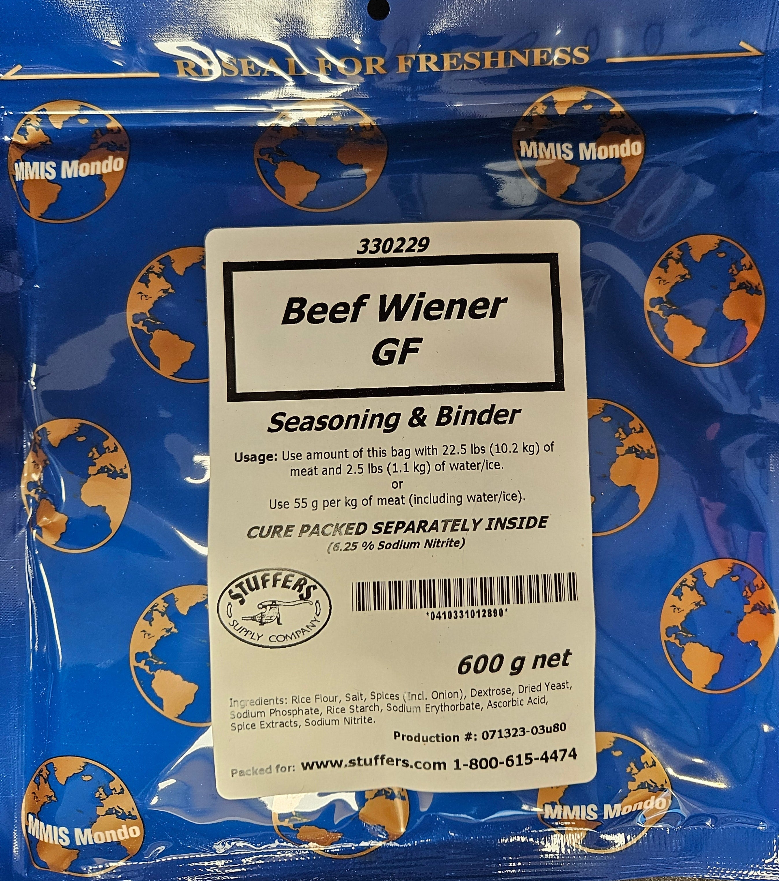 Beef Wiener Seasoning & Binder Gluten Free 600g – Stuffers Supply Company