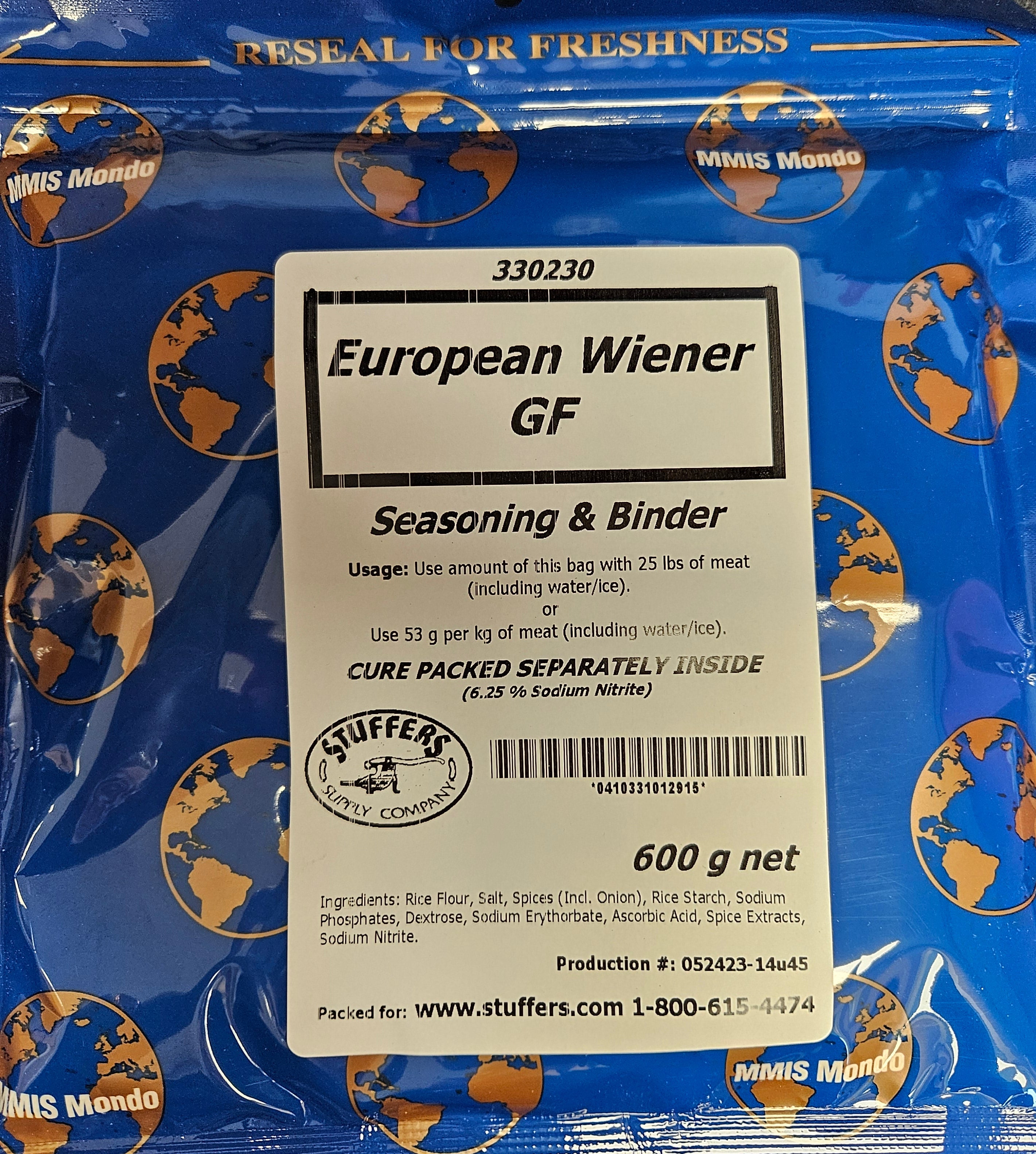 European Wiener Seasoning & Binder Gluten Free 600g – Stuffers Supply ...
