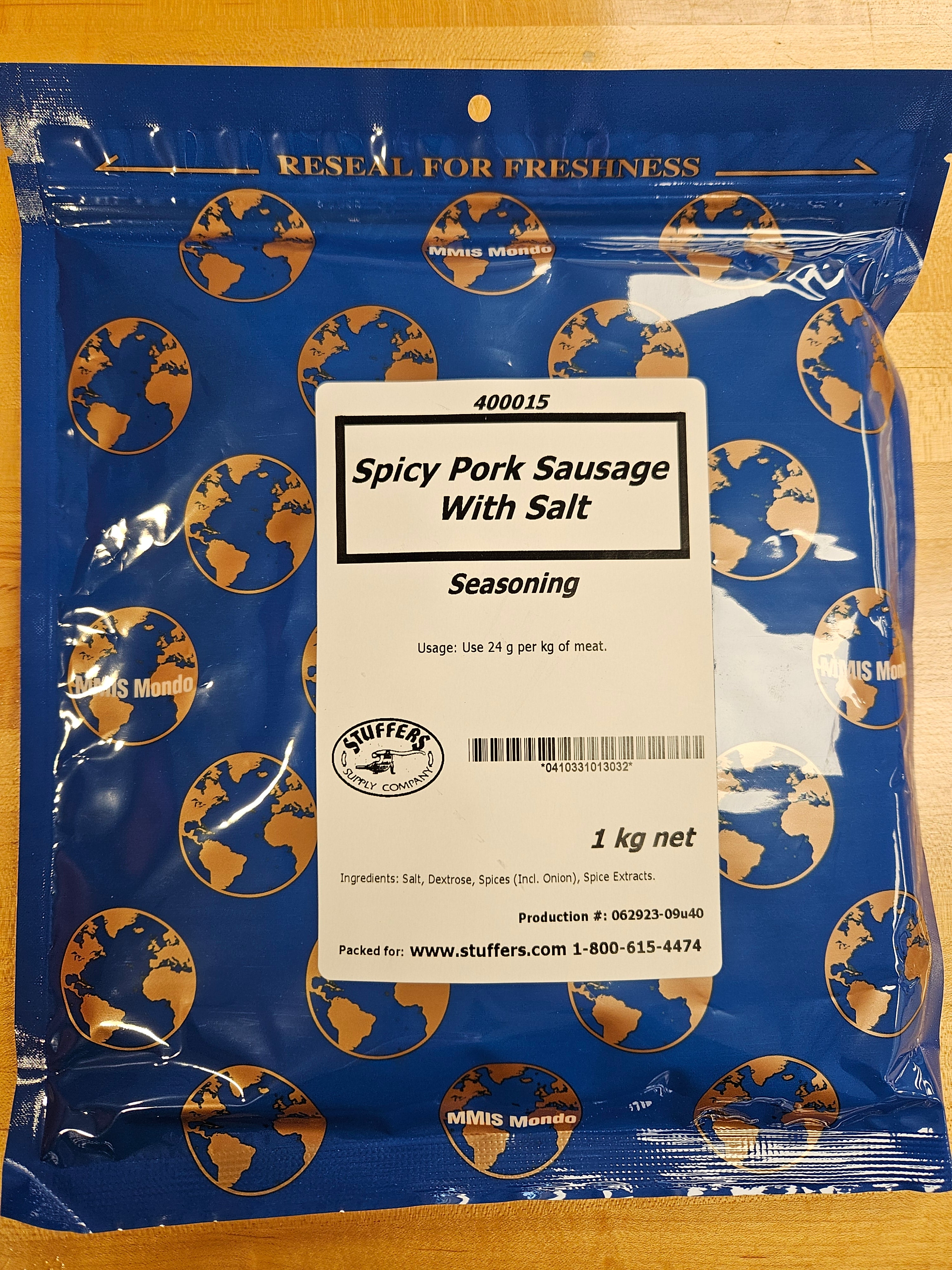 SPICY PORK SAUSAGE SEASONING UNIT- STUFFERS 1KG 10/case – Stuffers ...